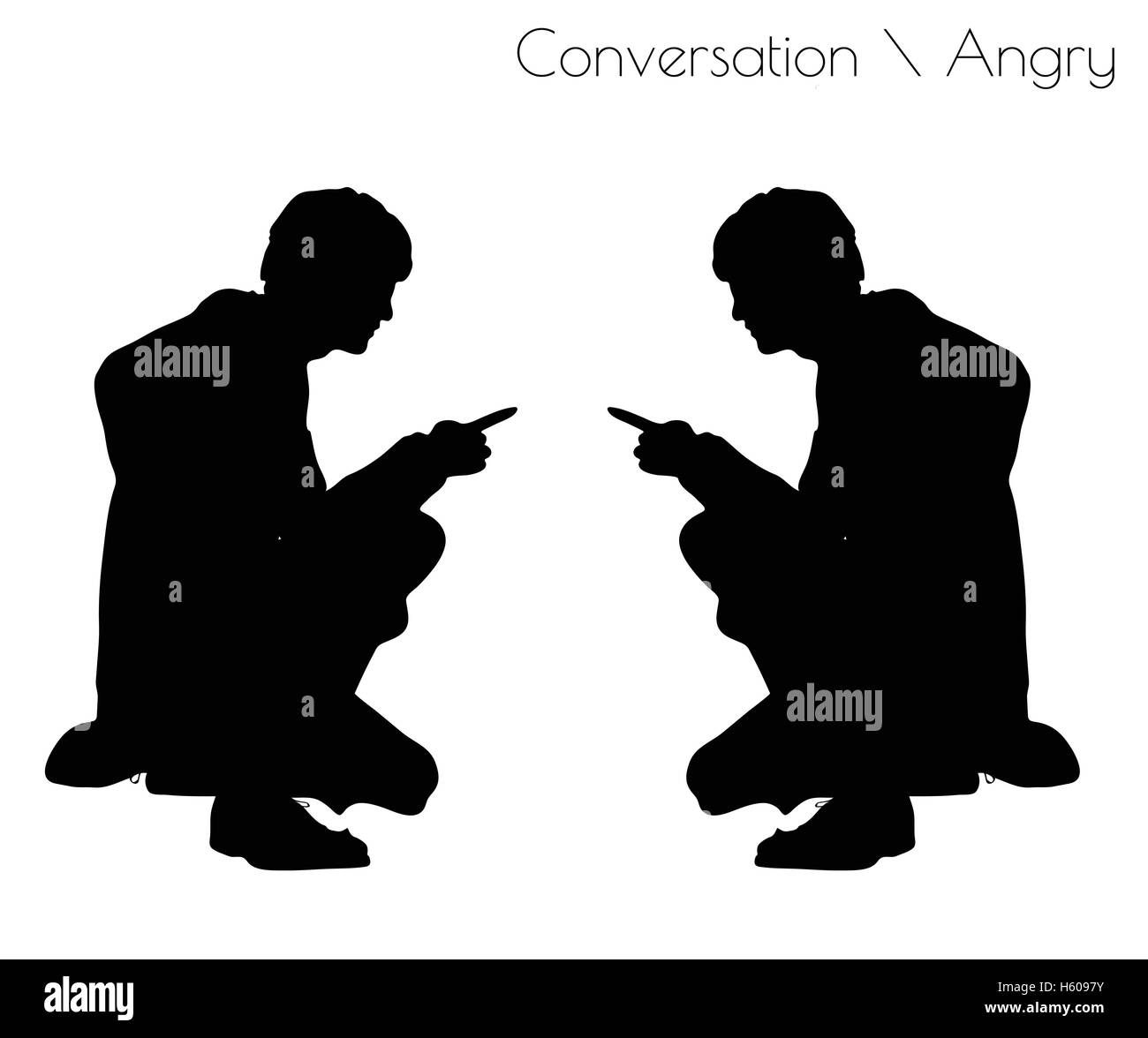 EPS 10 vector illustration of man in Conversation Angry pose on white ...