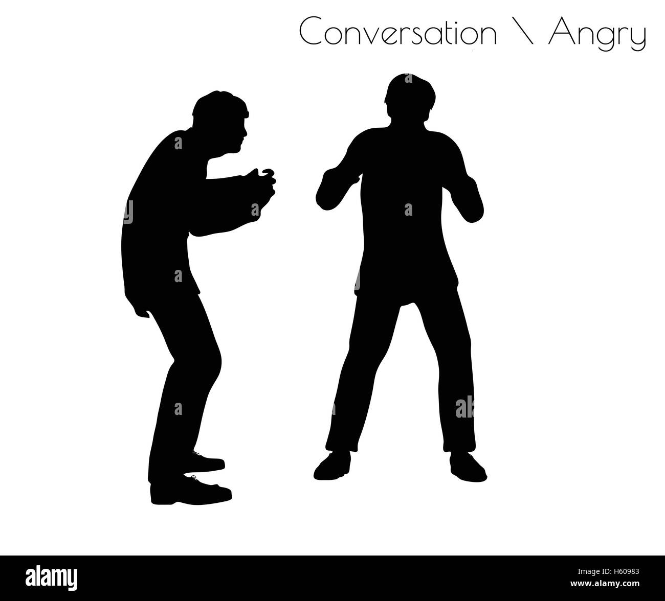 EPS 10 vector illustration of man in Conversation Angry pose on white ...