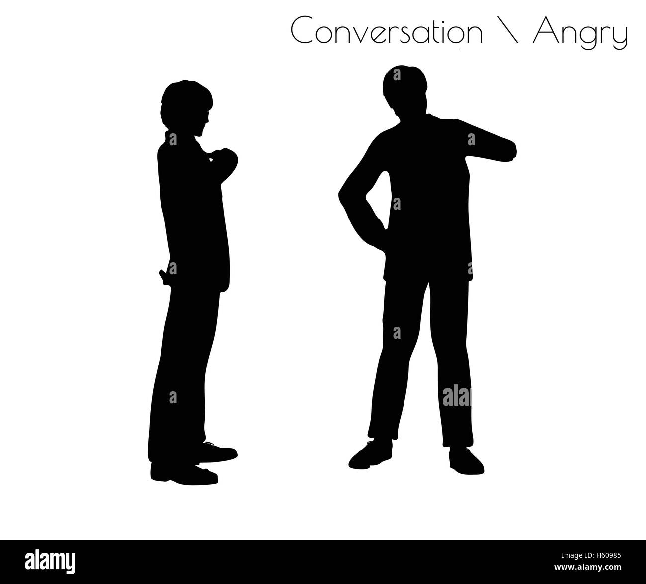 EPS 10 vector illustration of man in Conversation Angry pose on white ...