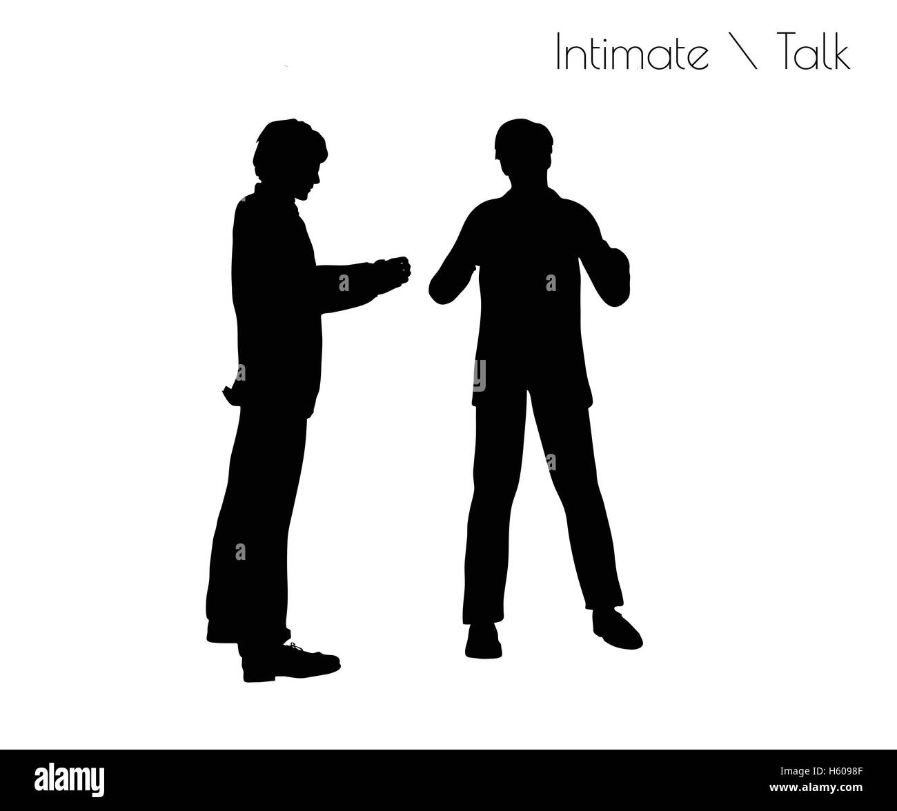 EPS 10 vector illustration of man in Conversation Intimate Talk pose on ...