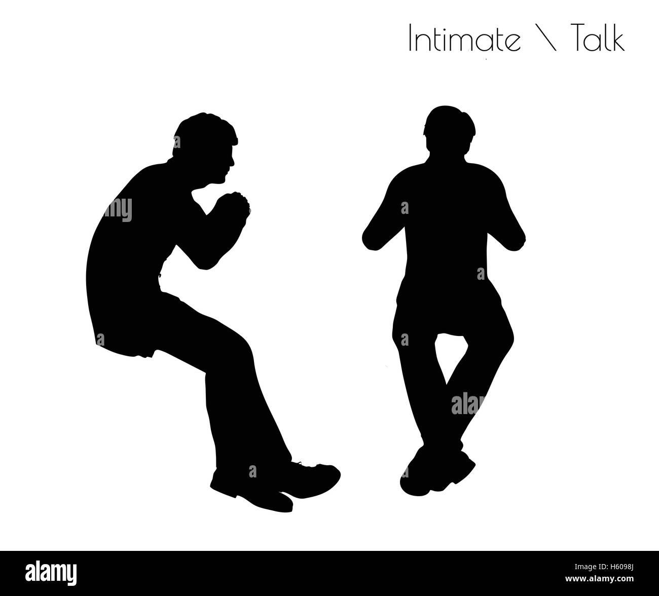 EPS 10 vector illustration of man in Conversation Intimate Talk pose on ...