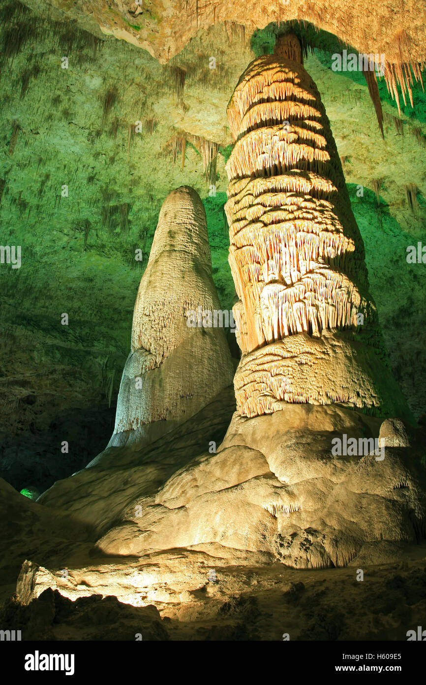 Columns, Hall of Giants, Big Room, Carlsbad Caverns National Park, New ...