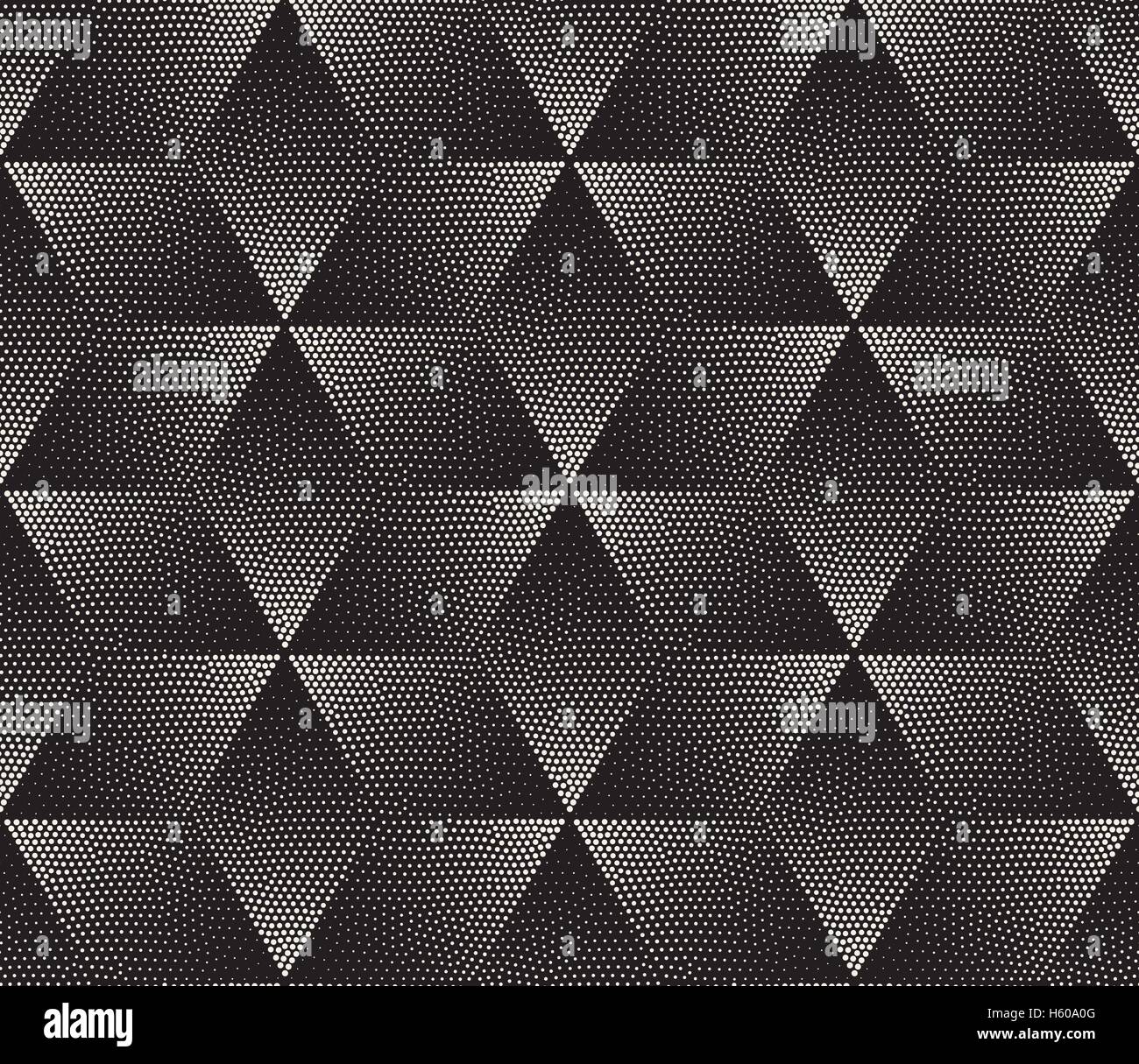 Vector Seamless Black and White Stippling Halftone Gradient Rhombus Pattern Stock Vector Image ...