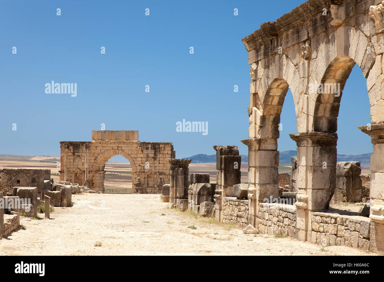 Ruins of city Volubilis Stock Photo - Alamy