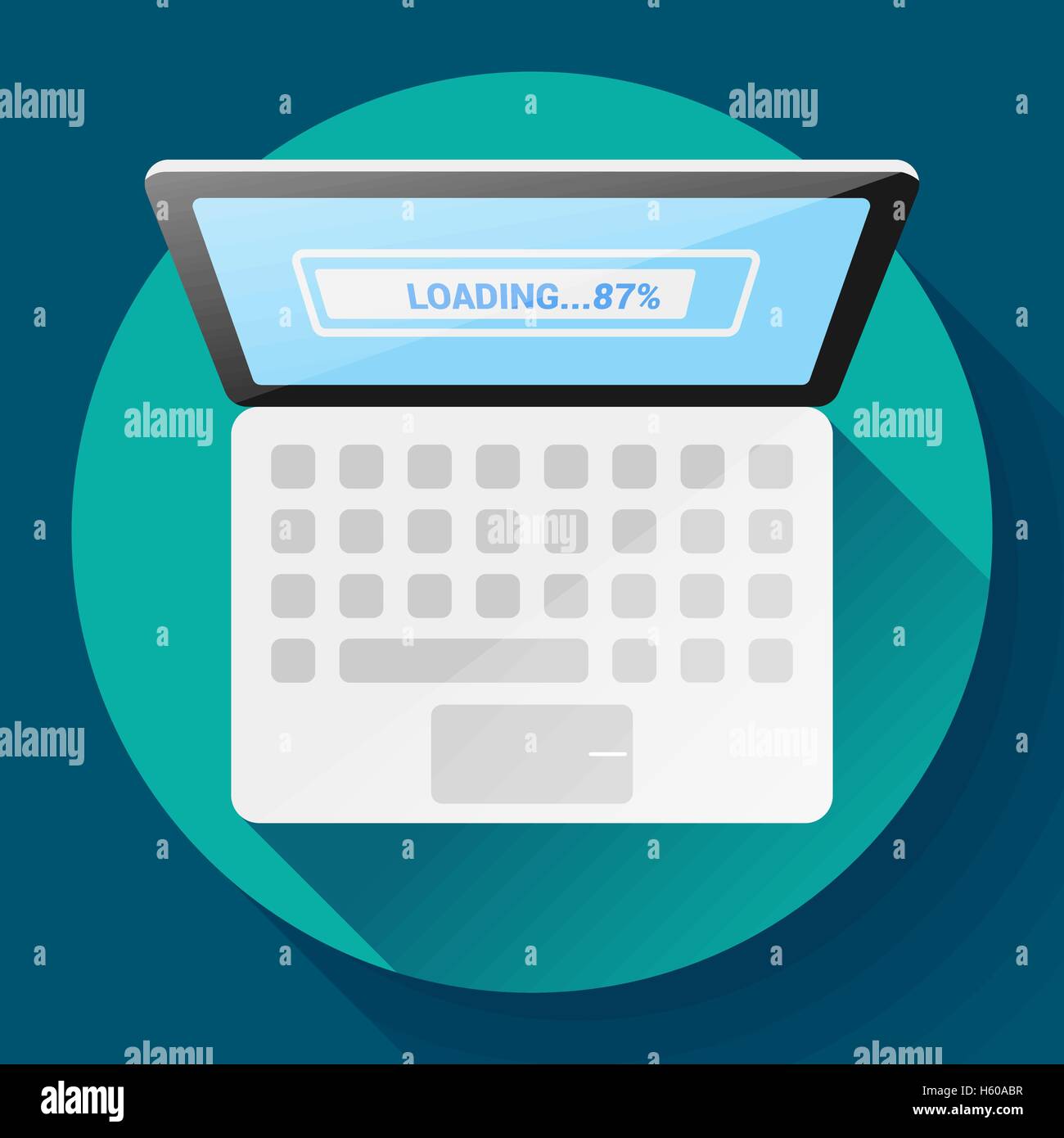 Open Laptop Top View Vector Flat Icon Stock Vector Image & Art - Alamy