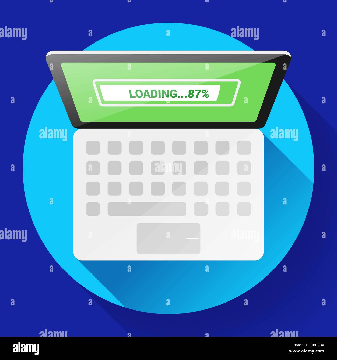 Open Laptop Top View Vector Flat Icon Stock Vector Image & Art - Alamy