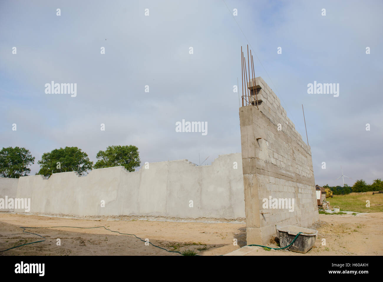 The construction site. Construction of the new warehouse Stock Photo ...