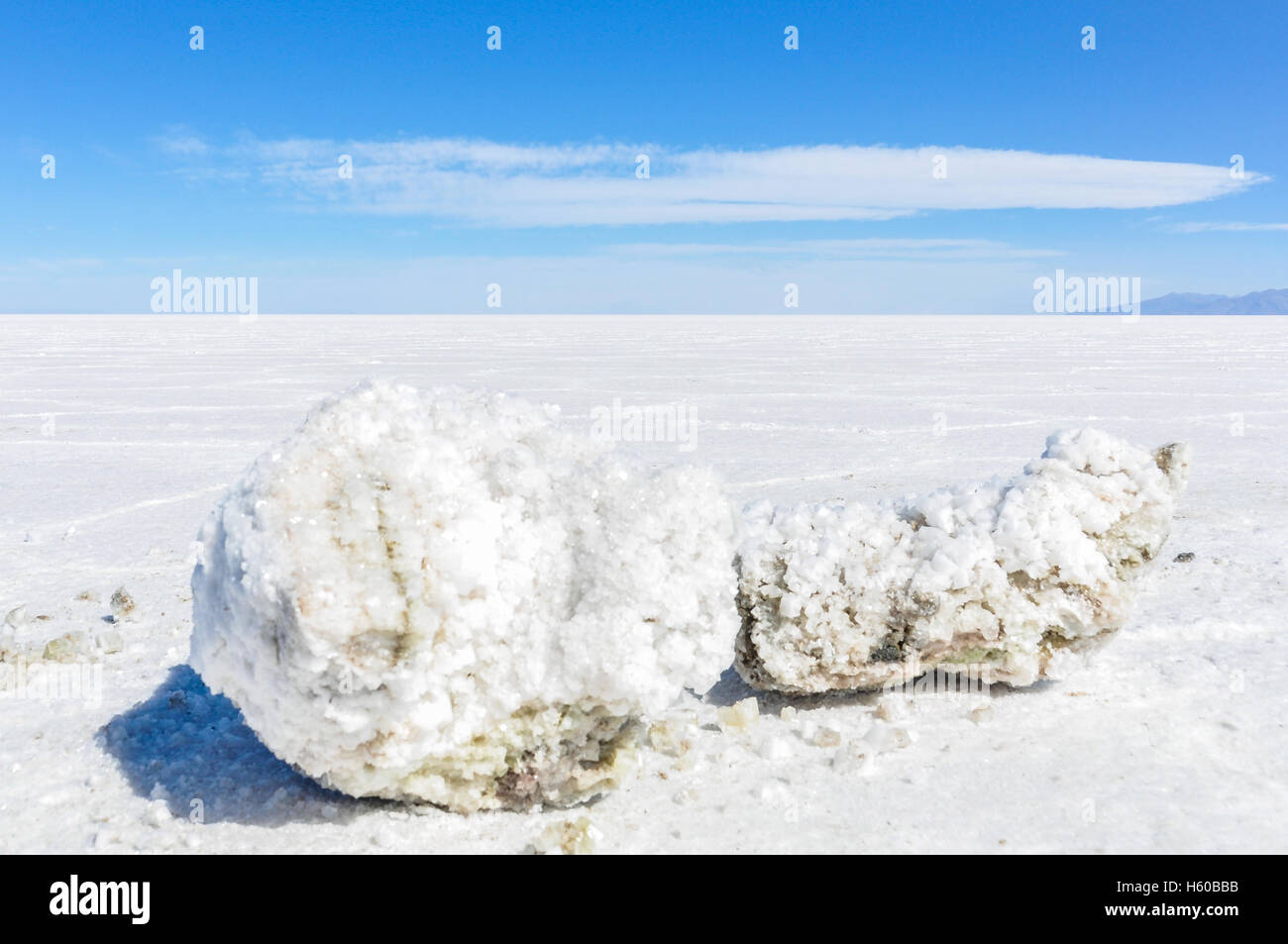 Chunk of salt in Salar de Uyuni, the biggest salt flat in the world ...
