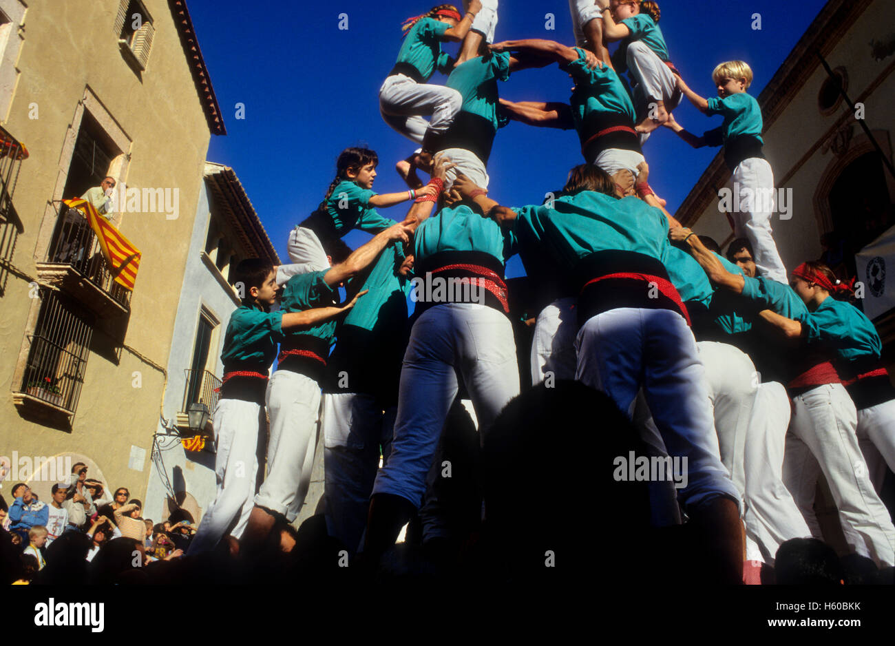 Human castle building is a catalonian hi-res stock photography and ...