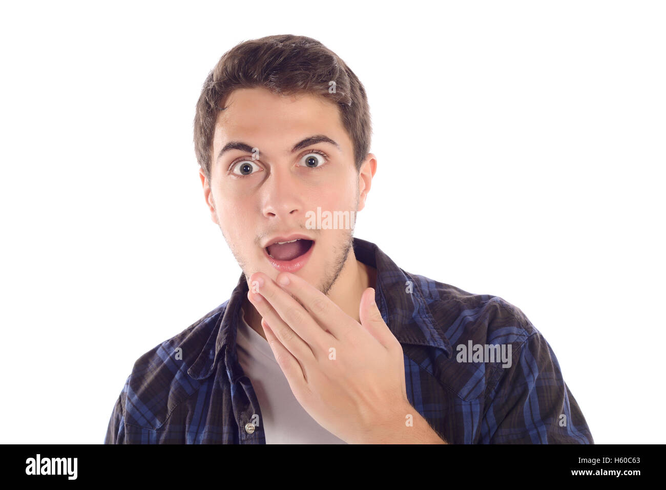 Portrait of a young surprised man Stock Photo - Alamy
