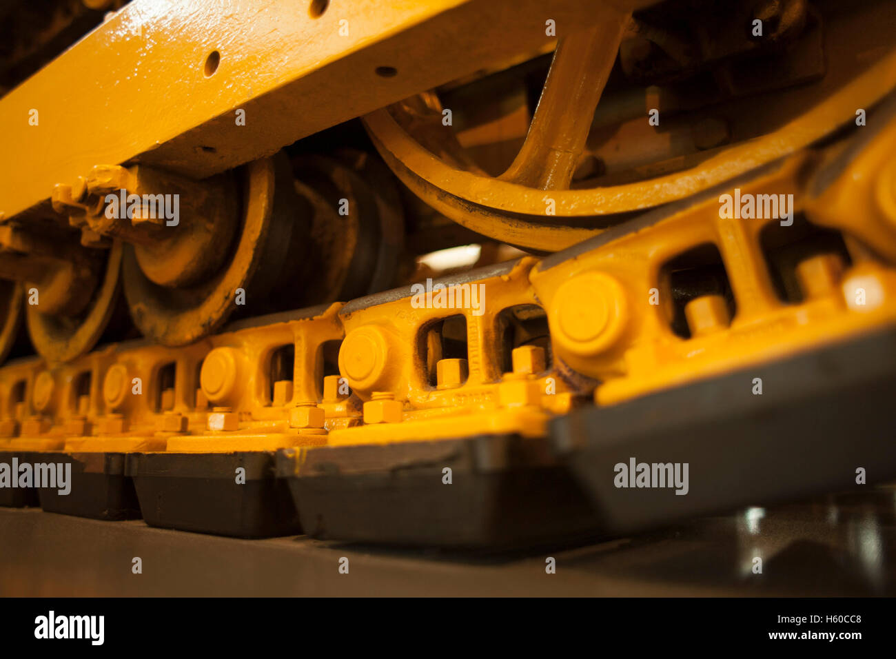 Caterpillar display at the Peoria airport showing bulldozer's treads ...