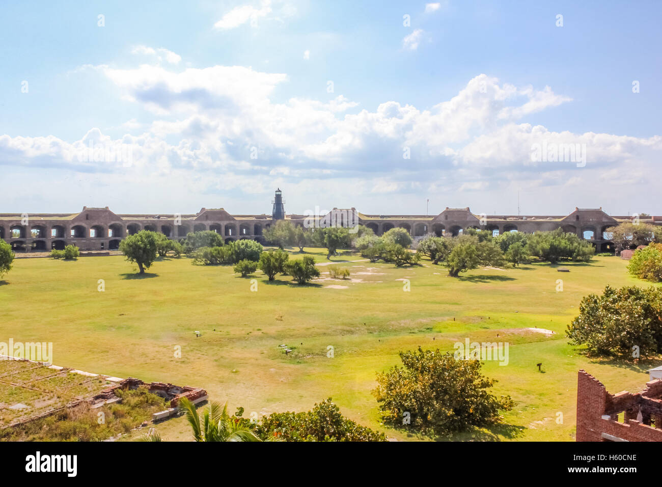 Fort Jefferson aerial view Stock Photo - Alamy