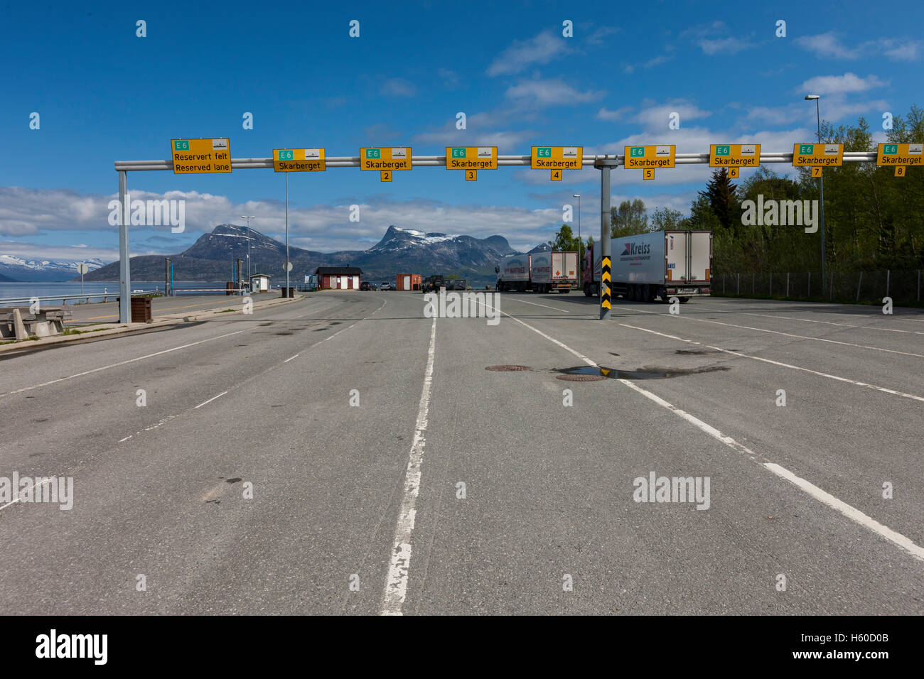 Bognes ferry terminal for the short trip to Skarberget and Narvik. Mix ...