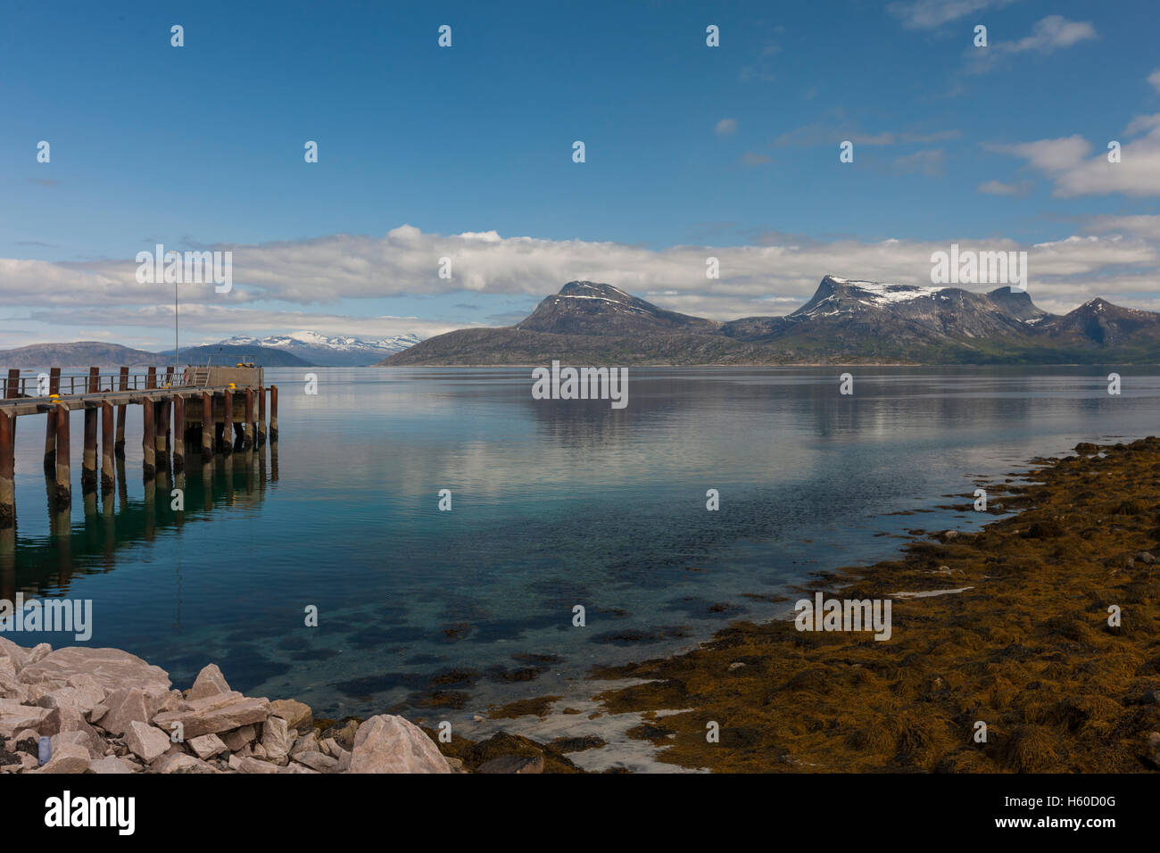 Bognes ferry terminal for the short trip to Skarberget and Narvik. Mix ...
