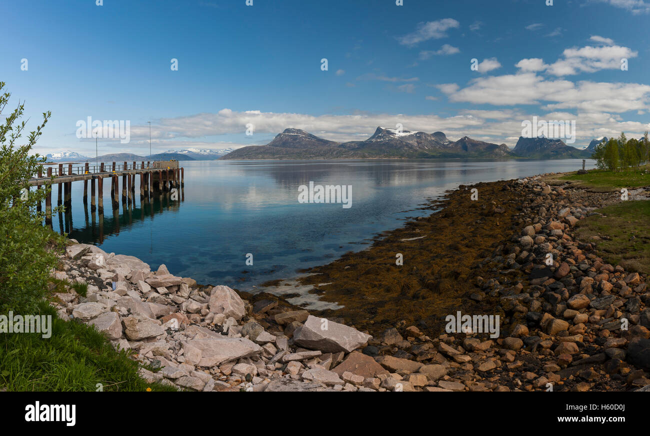 Bognes ferry terminal for the short trip to Skarberget and Narvik. Mix ...