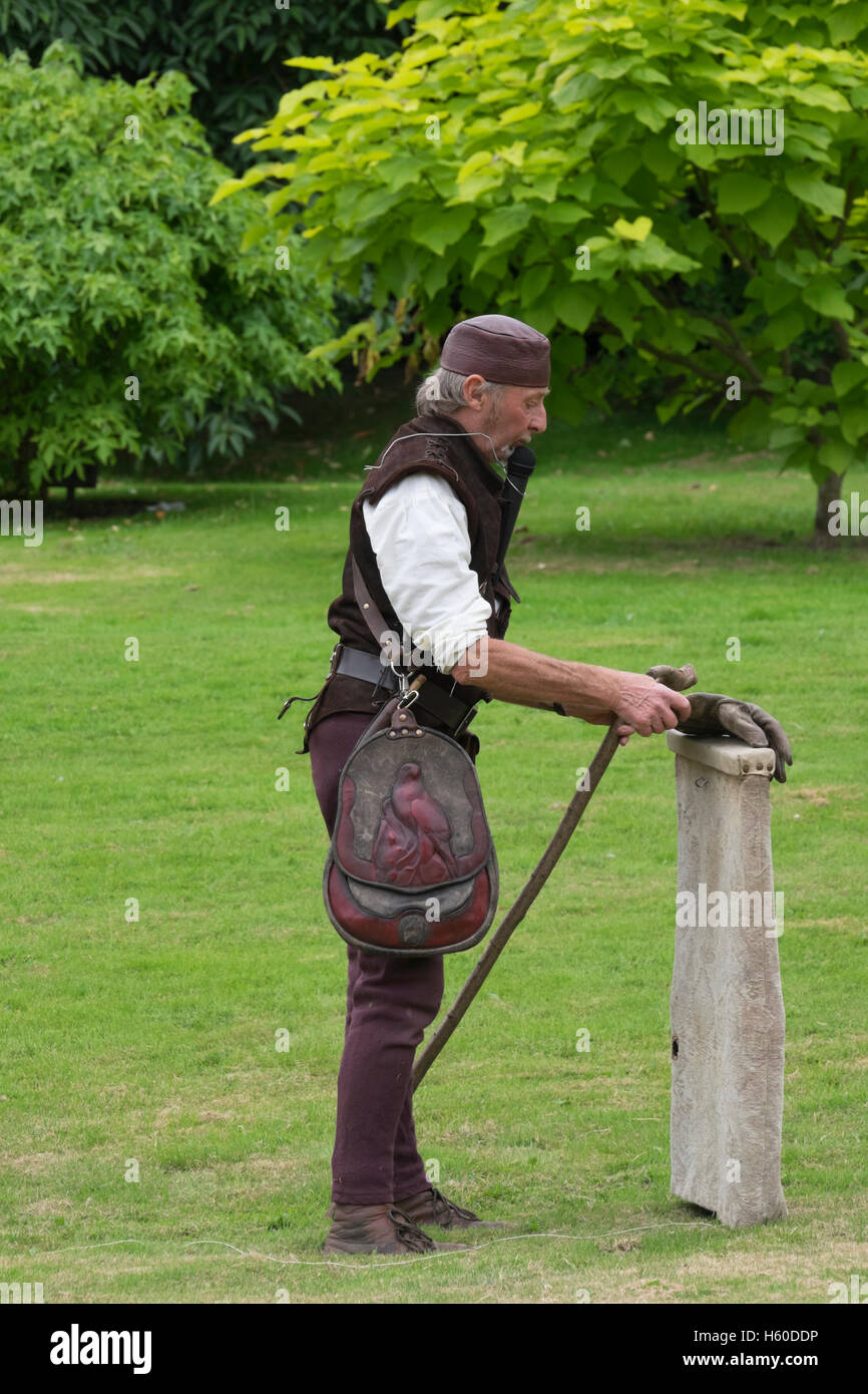 Falconry demonstration at Berkeley Castle in Gloucestershire,England ...