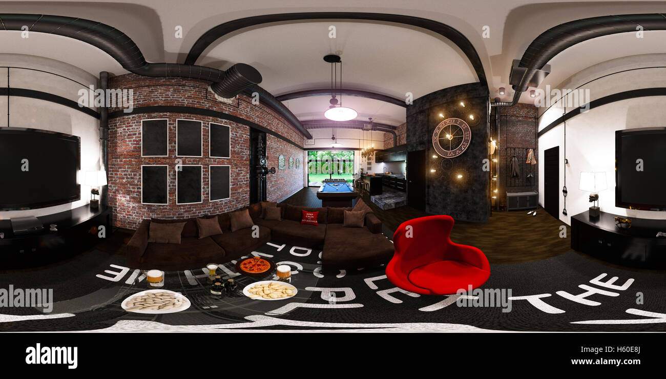 360 degrees panoramic flat interior hi-res stock photography and images ...