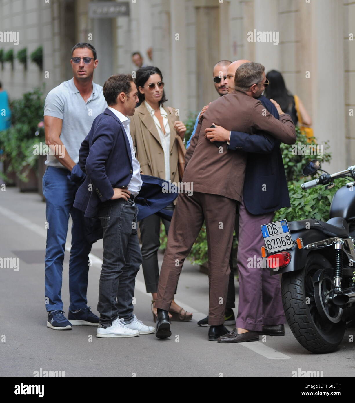 Lapo Elkann visits his shop 'Italian Independent' in Milan with friends ...
