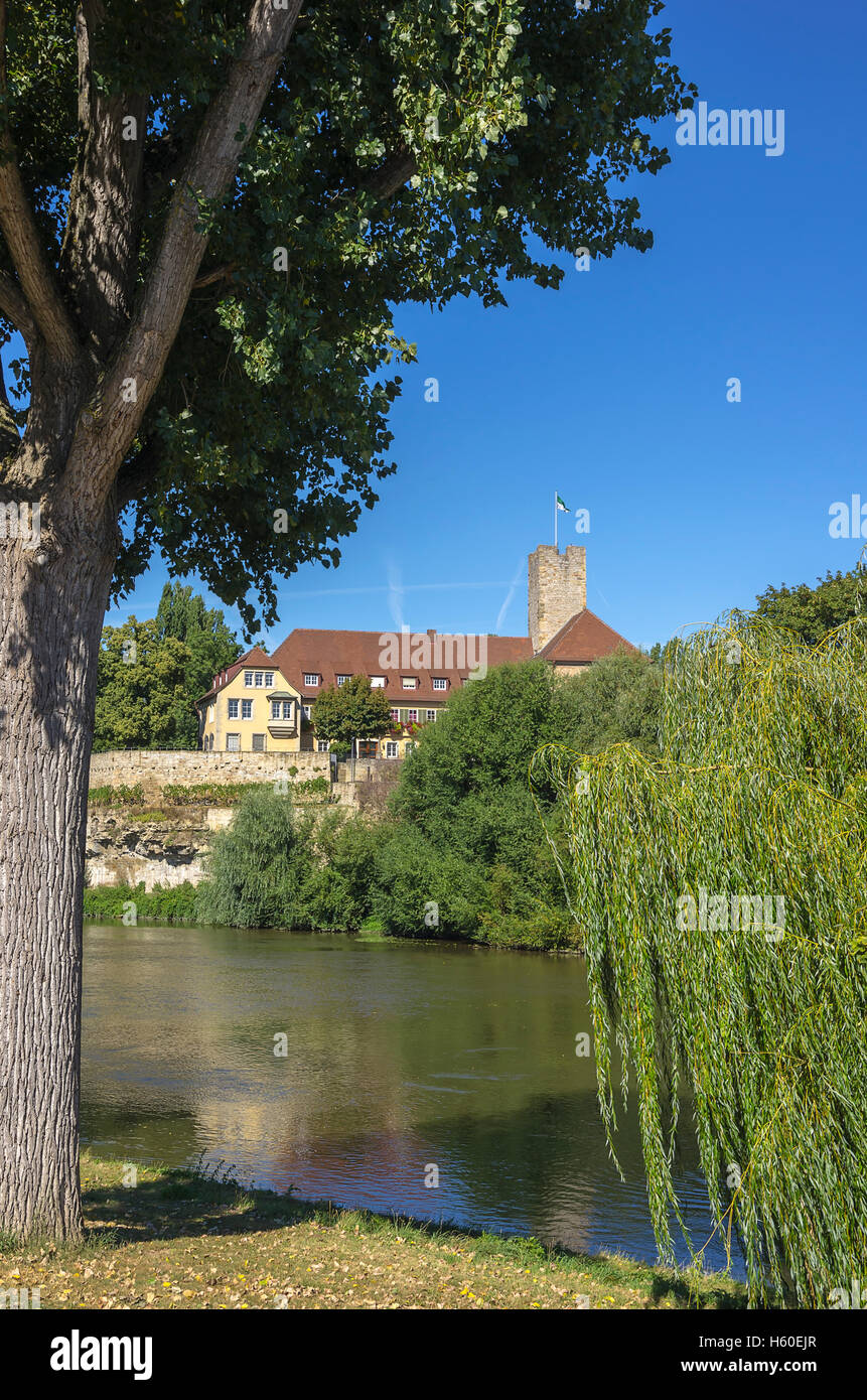 Grafenburg Castle and town hall of Lauffen am Neckar, Baden-Wurttemberg ...