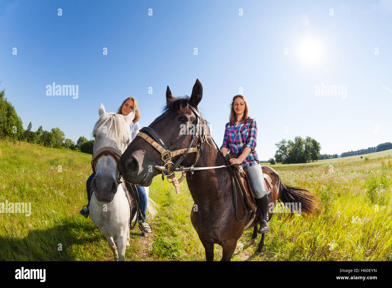 Riders mounted on hi-res stock photography and images - Alamy