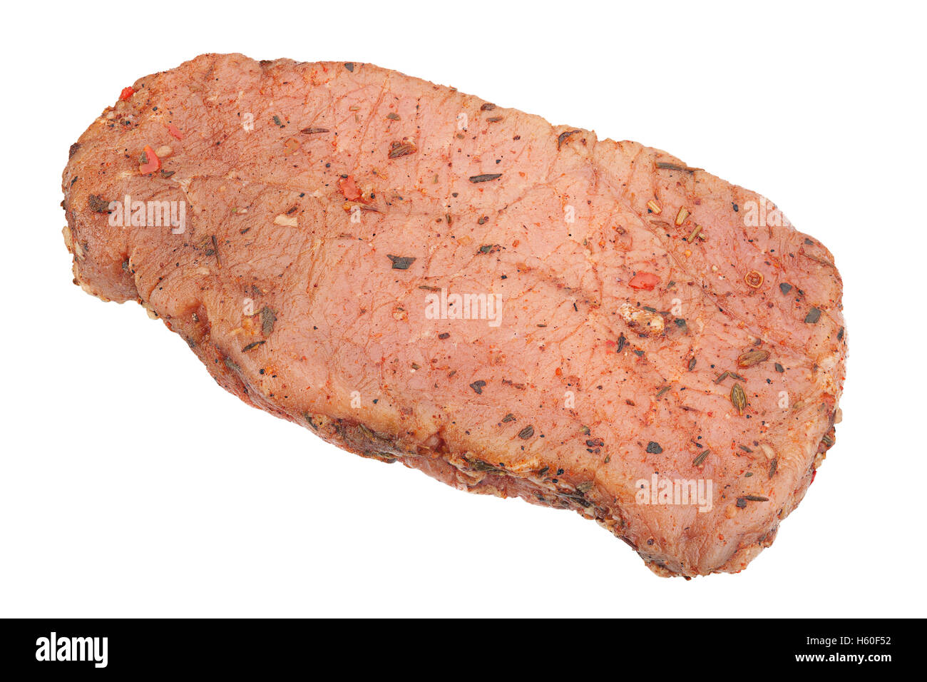 Raw pig meat fillet isolated on white Stock Photo - Alamy