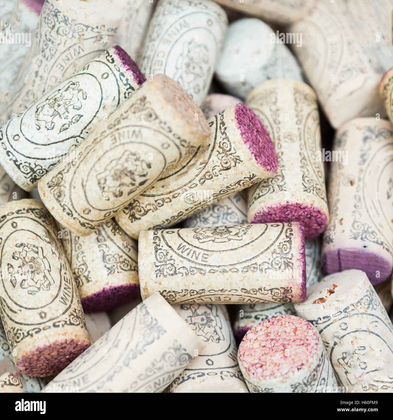 Used wine corks. Square image. A random selection of used wine corks ...