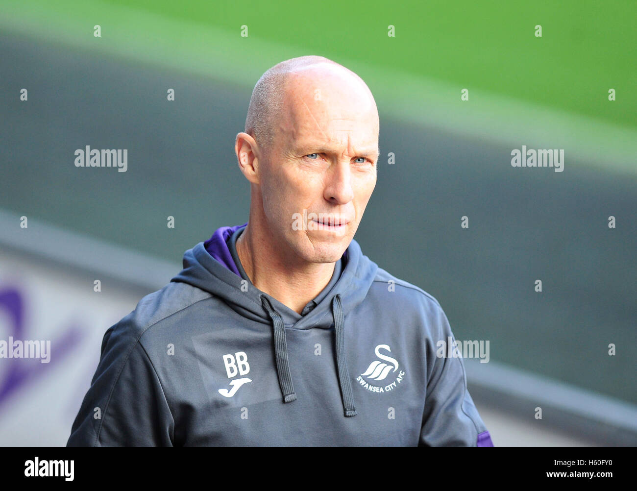 Swansea City Manger Bob Bradley before the Premier League match at the Liberty Stadium, Swansea ...