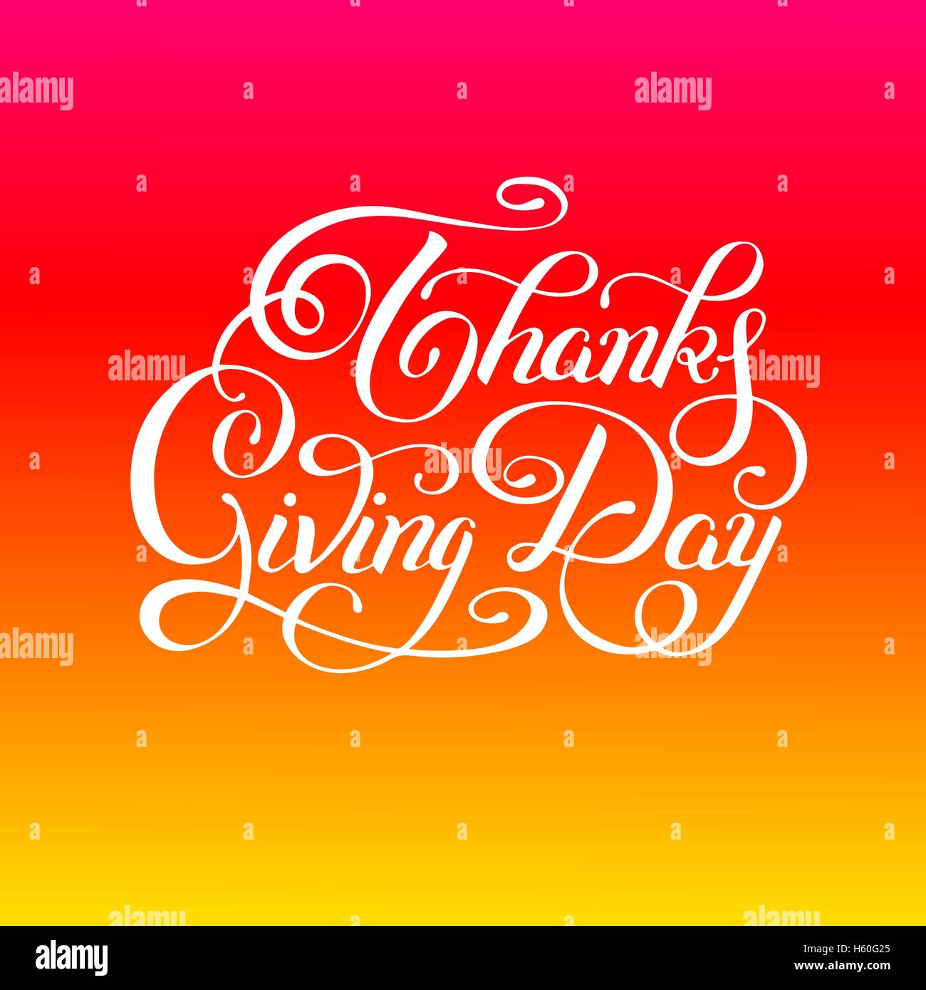 Thanks Giving Day handwritten lettering inscription for greeting Stock ...