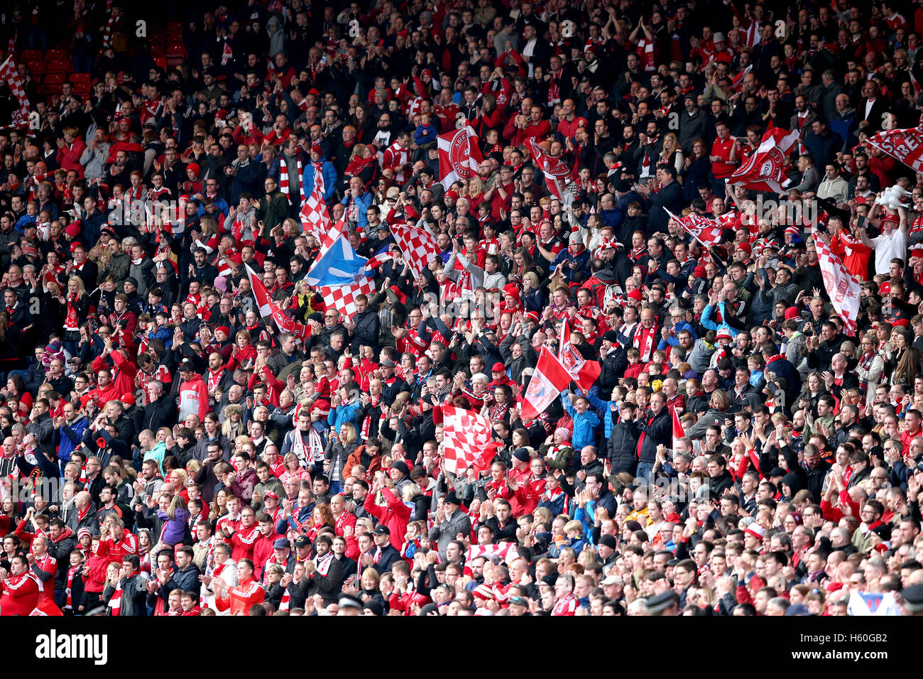 Aberdeen fans in the stands during the Betfred Cup, Semi Final match at ...