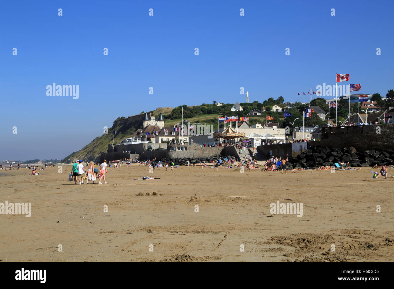 Beach and beach side properties at Arromanches les Bains, Calvados ...