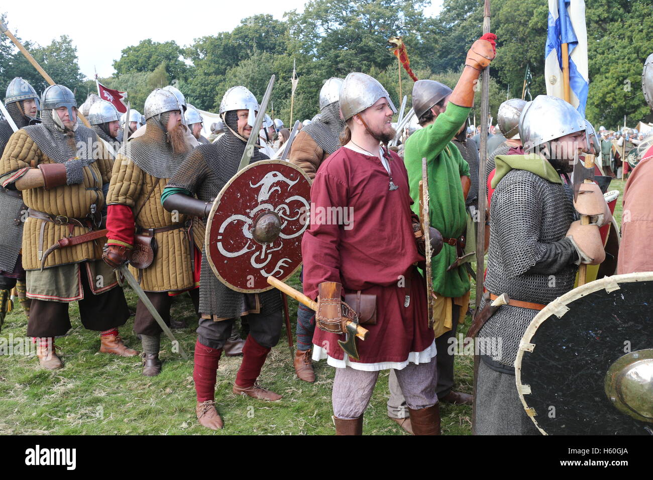 Saxons at 1066 reenactment Stock Photo - Alamy
