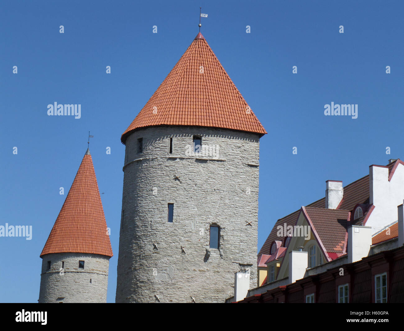 Stunning Medieval City Wall Towers of Tallinn Old City, Estonia, UNESCO ...