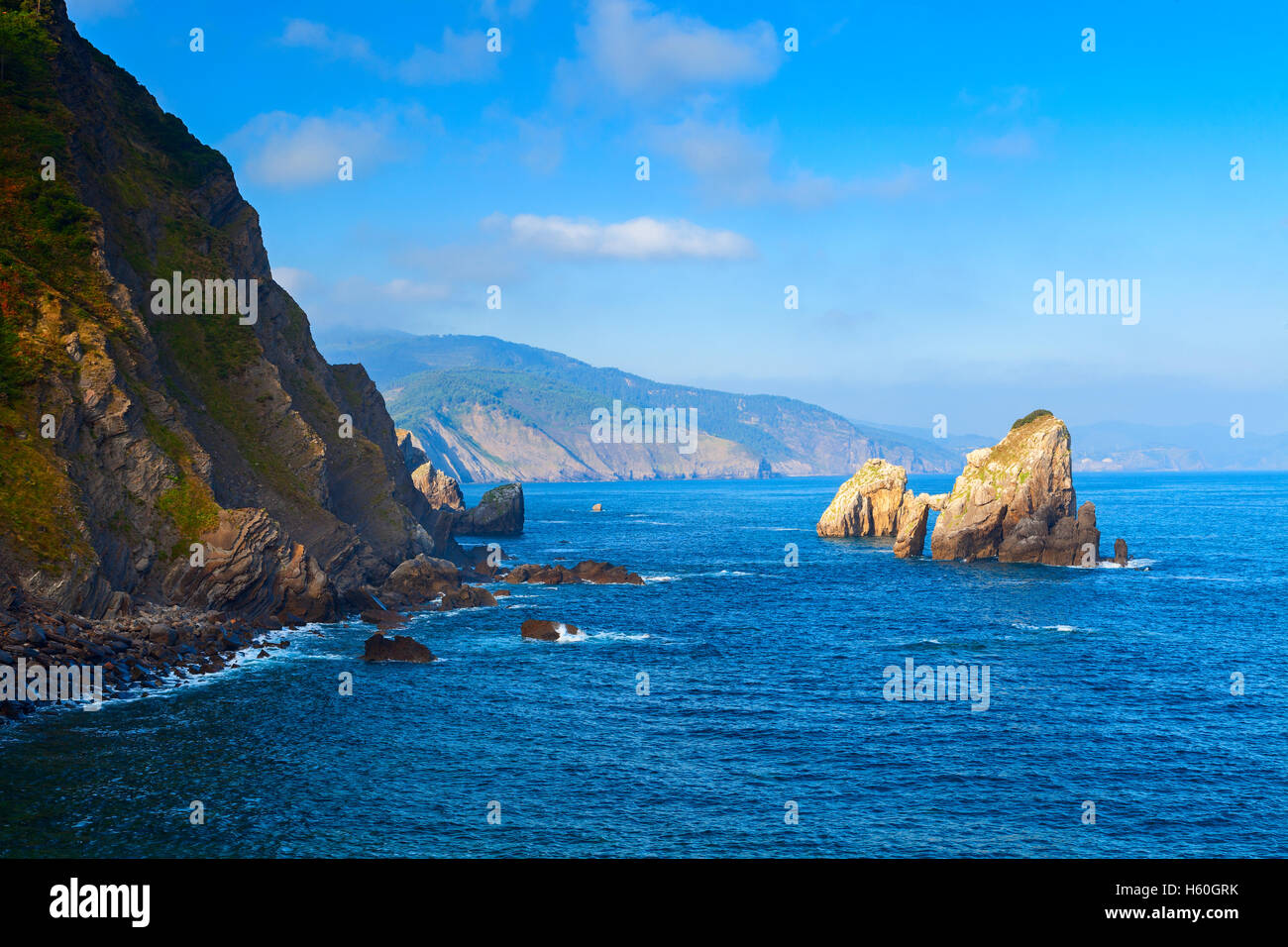 amazing basque coast view of the ocean Stock Photo - Alamy