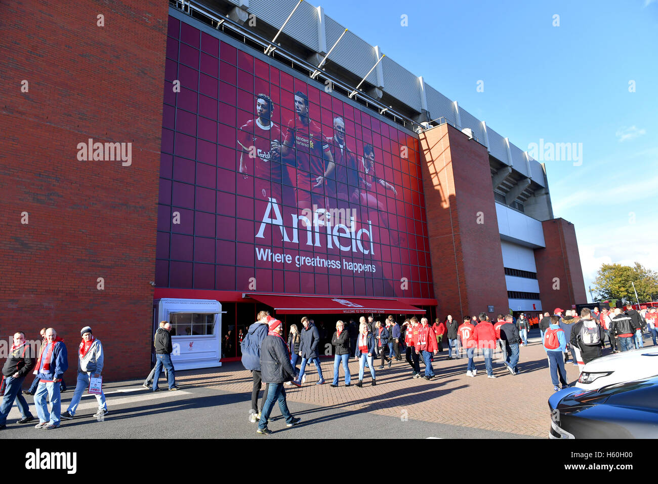 A general view of Anfield during the Premier League match at Anfield ...