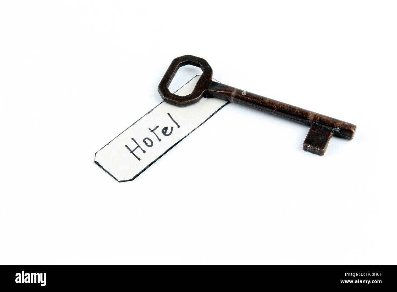 Key with label Hotel isolated on white background Stock Photo - Alamy