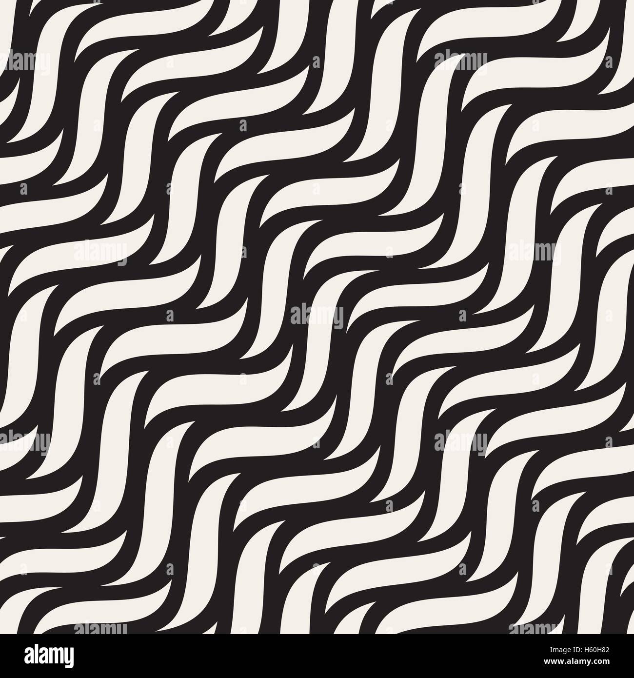 Vector Seamless Hand Drawn Diagonal Wavy Shapes Pattern Stock Vector ...