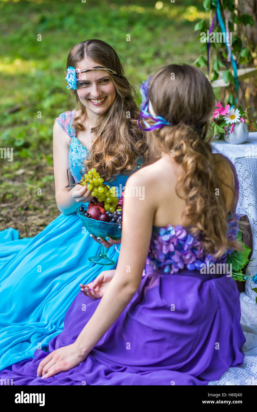 Beautiful happy smiling sisters twins Stock Photo - Alamy