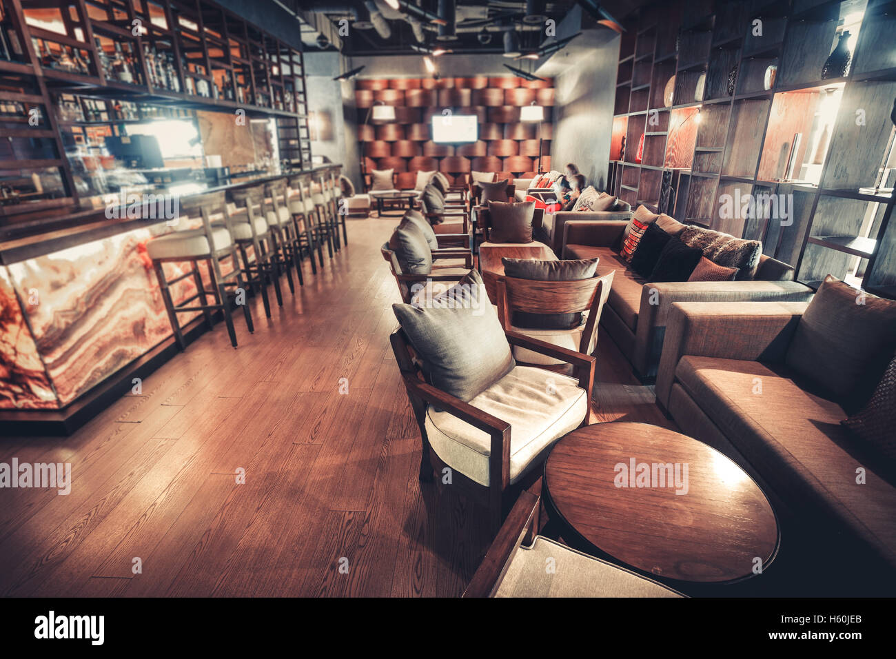 Modern restaurant interior Stock Photo - Alamy