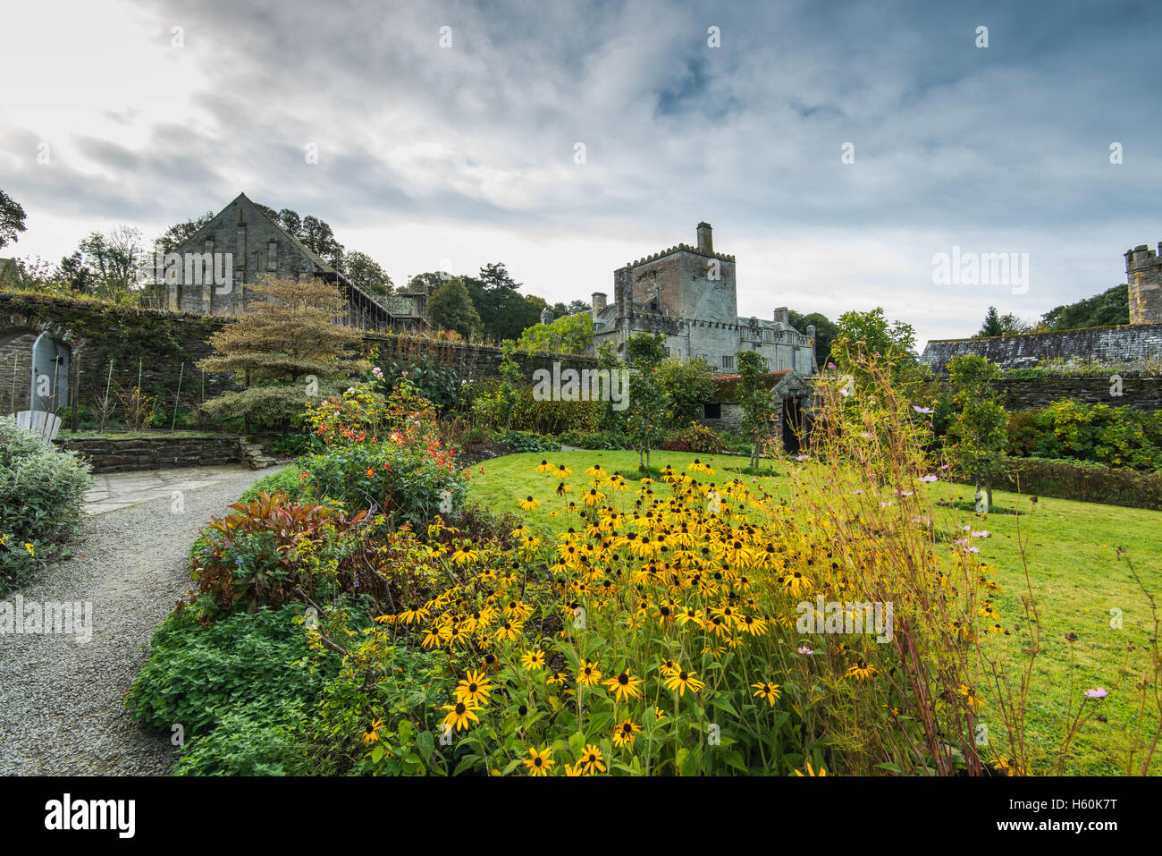 Formal garden in Buckland Abbey,Devon,UK. British heritage site Stock ...