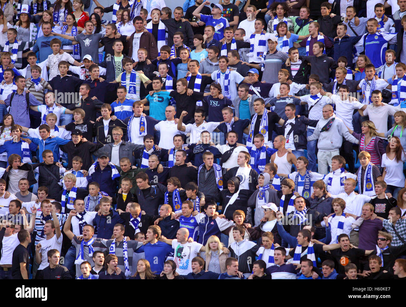 FC Dynamo Kiev supporters show their support during Ukraine ...