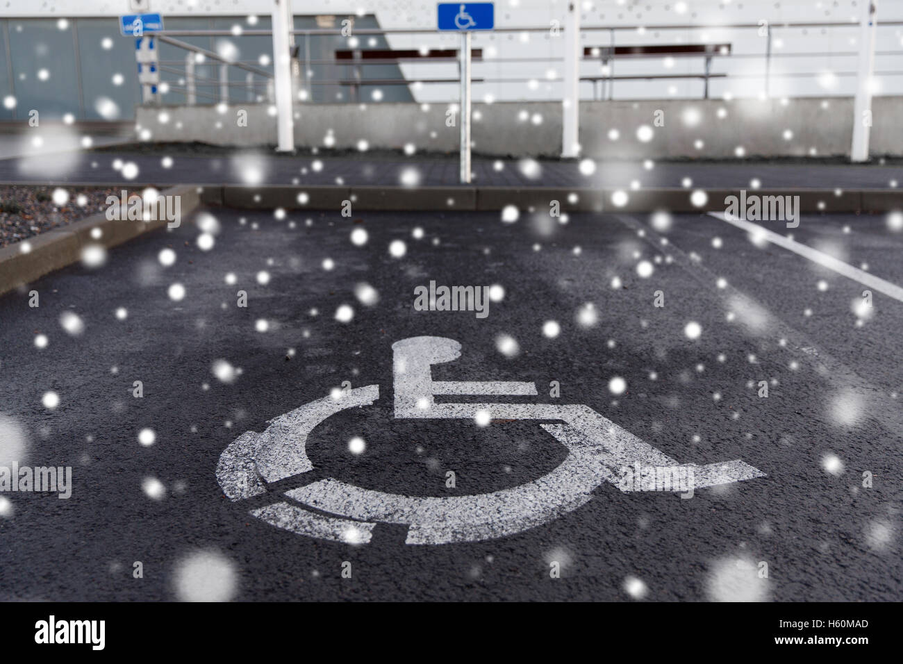 car parking road sign for disabled outdoors Stock Photo - Alamy