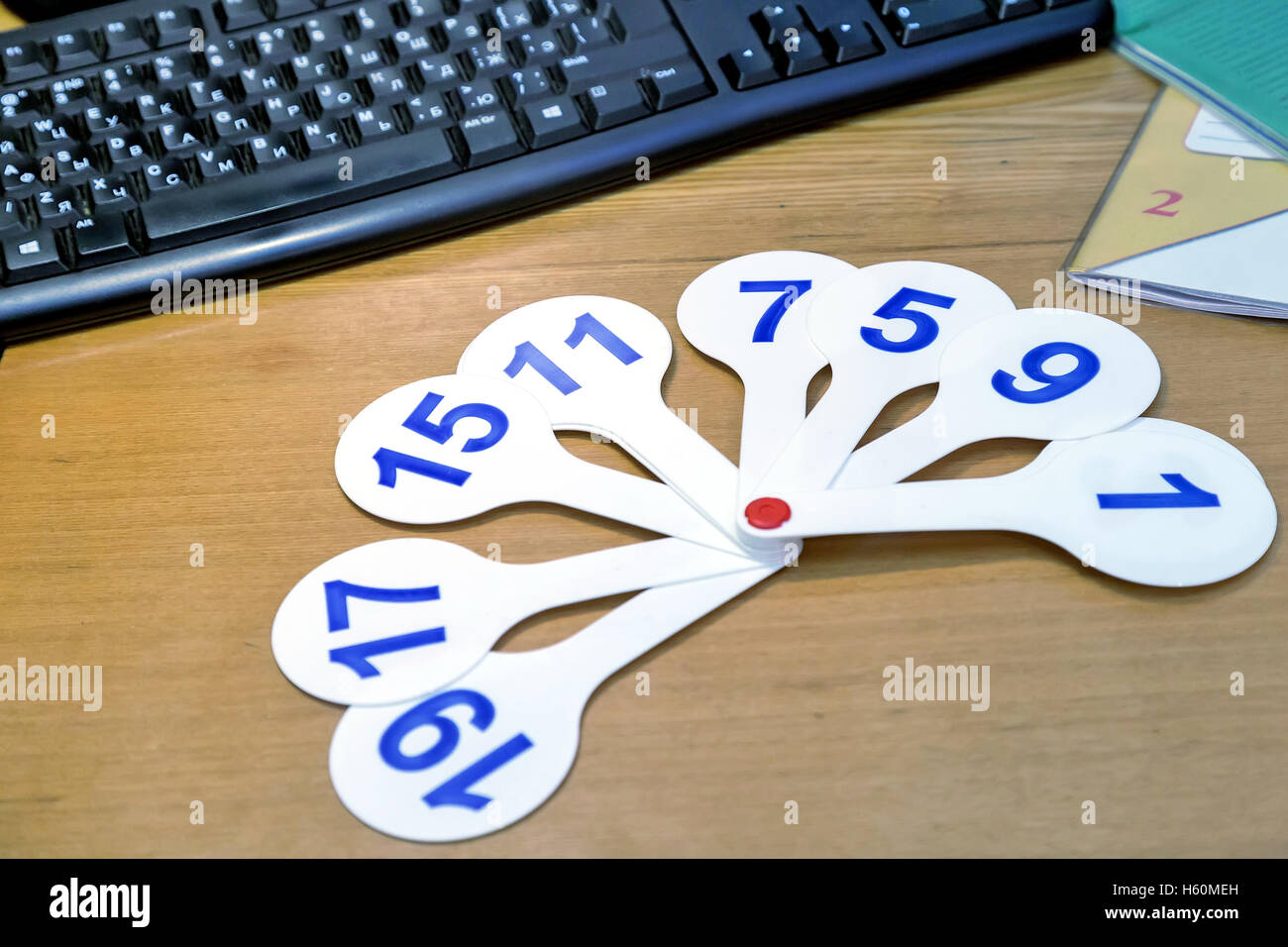 On the table lies a set of numbers that helps first graders learn to ...
