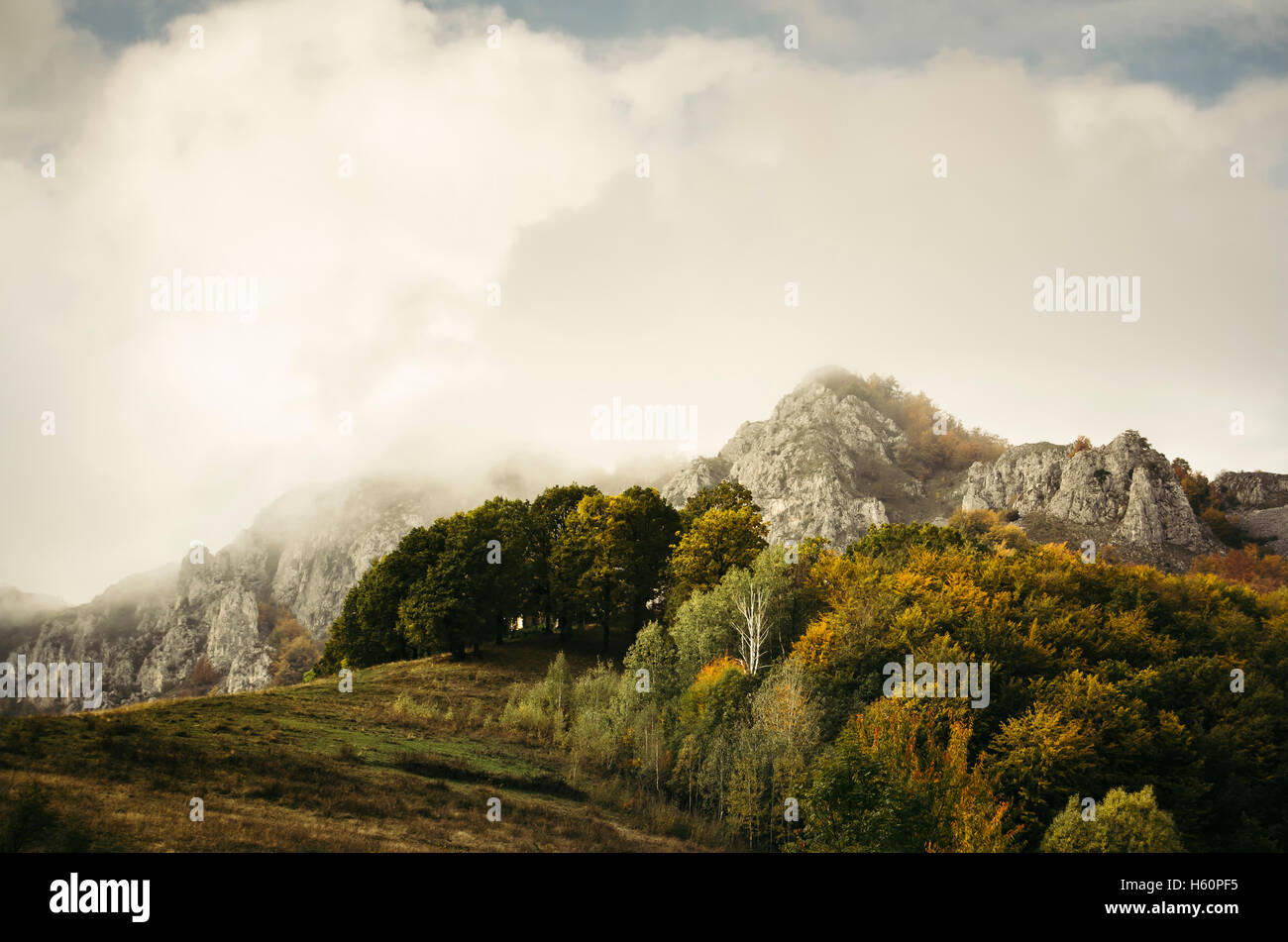 autumn mountain landscape with cliffs Stock Photo - Alamy