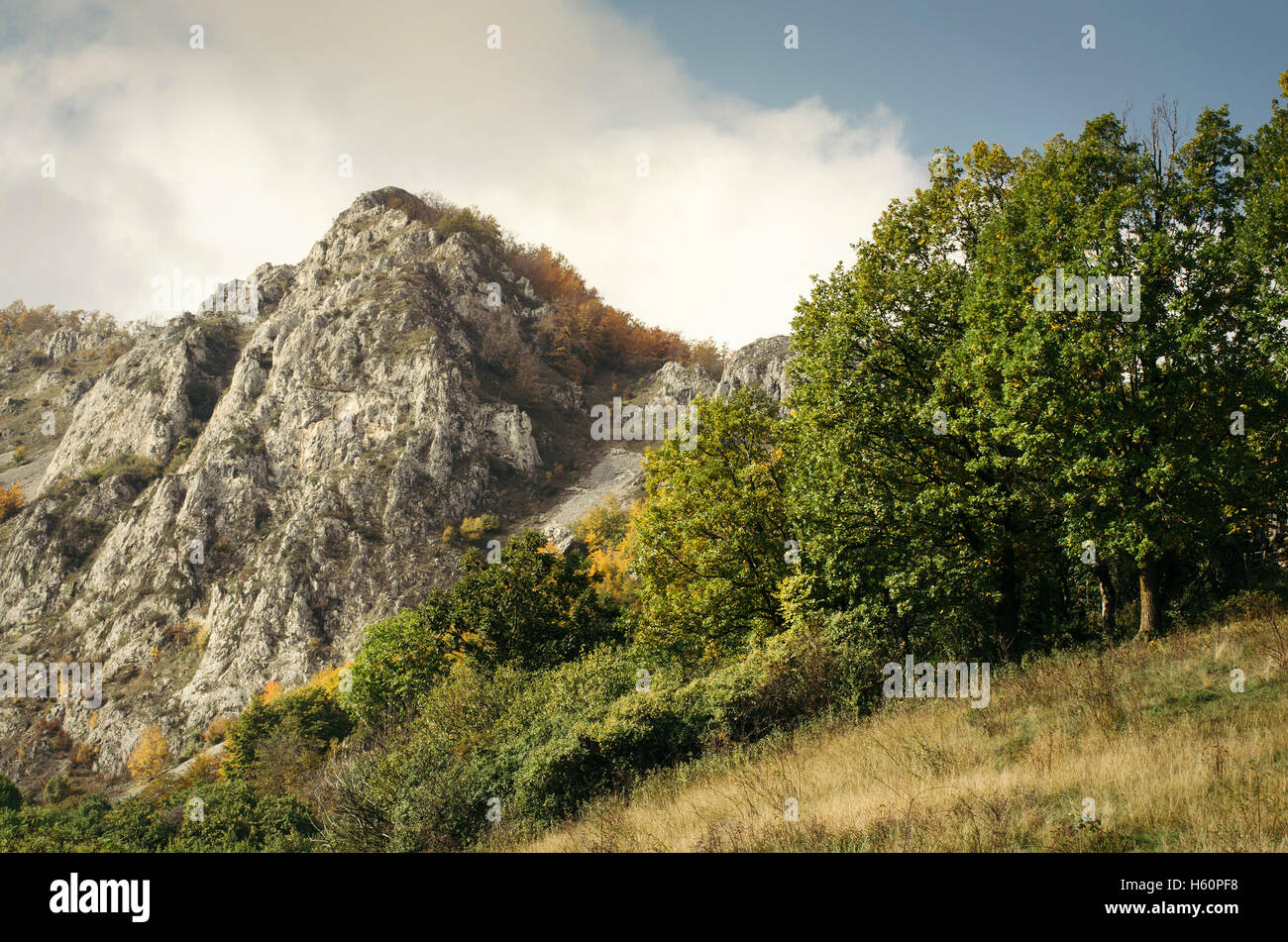 autumn mountain landscape with cliffs Stock Photo - Alamy