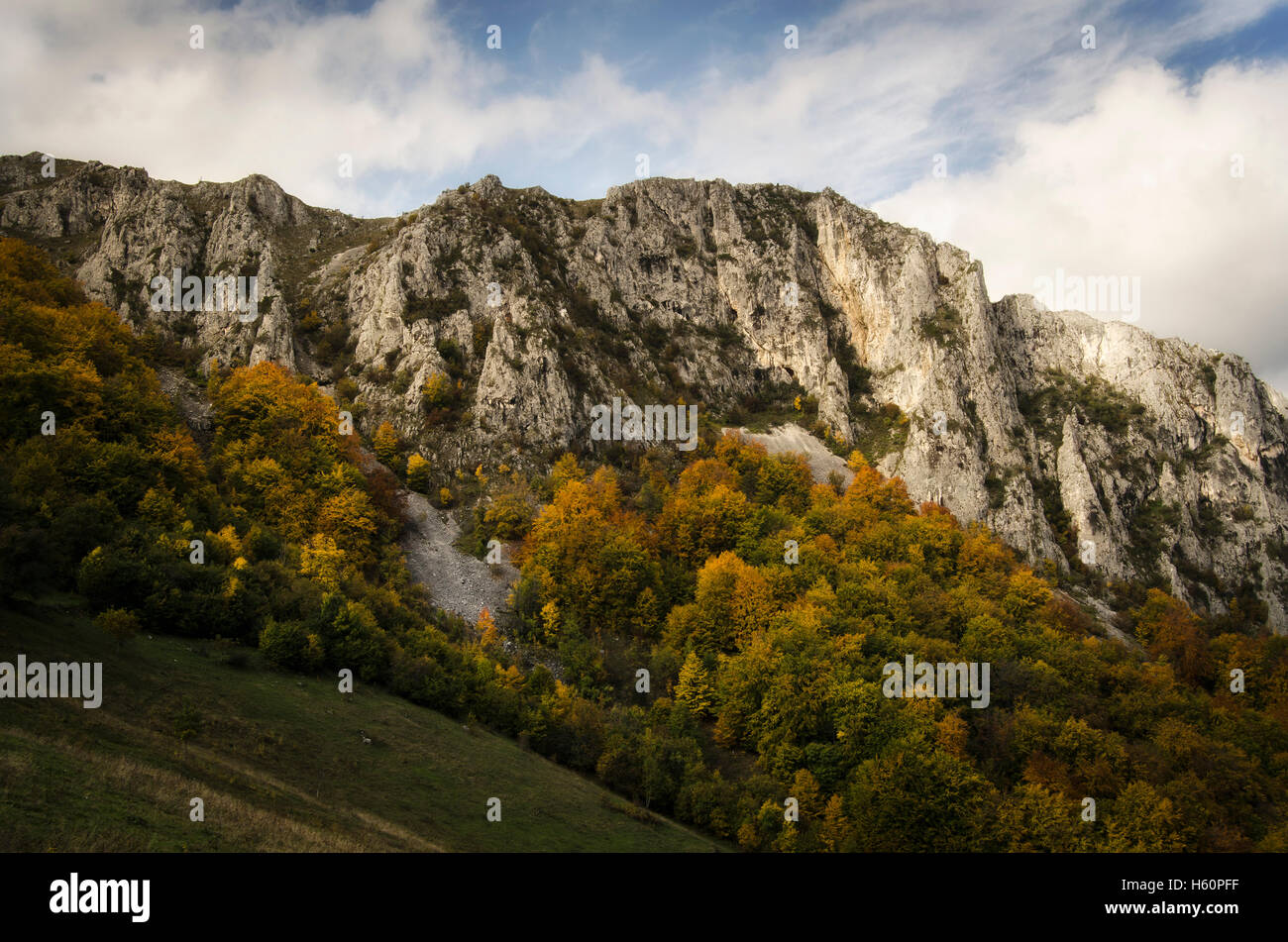 autumn mountain landscape with cliffs Stock Photo - Alamy