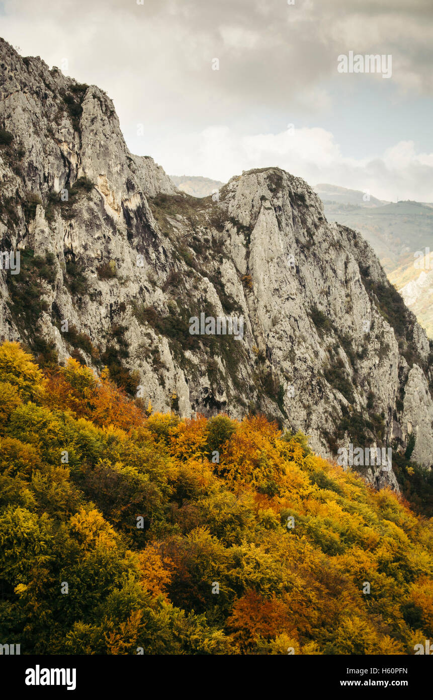autumn mountain landscape with cliffs Stock Photo - Alamy