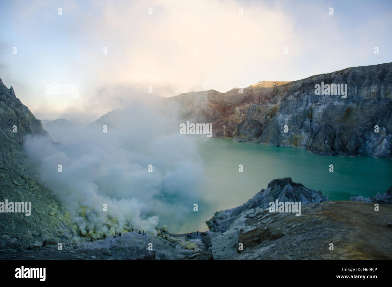 Sulphuric gas from Mount Ijen Volcano Stock Photo - Alamy