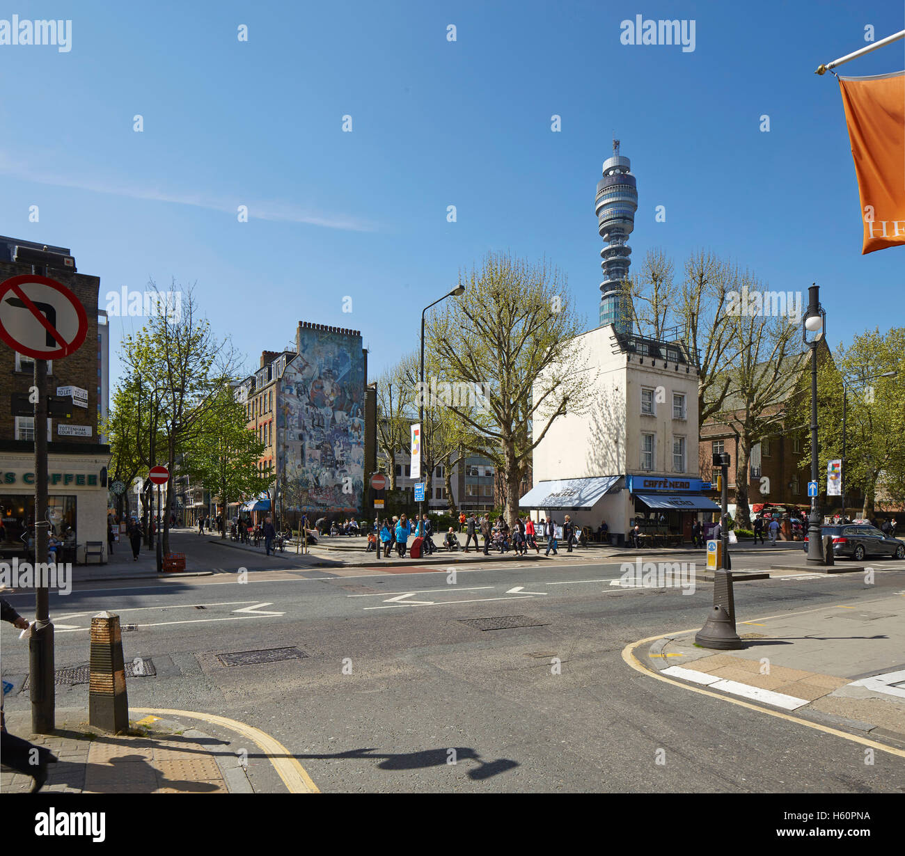 Typical London street scenes around Centre Point and Tottenham Court Rd ...