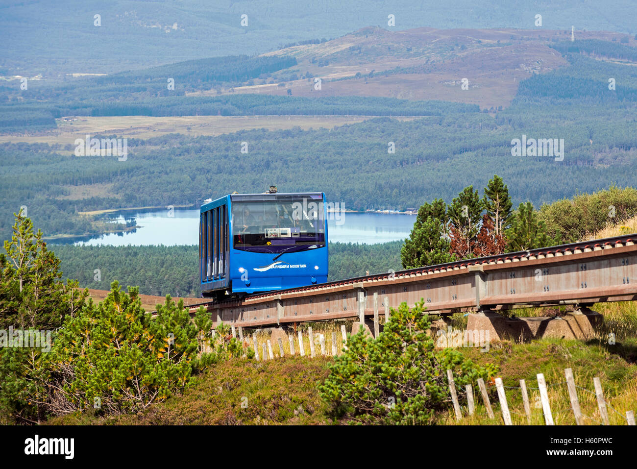 Carriage of the Cairngorm Mountain funicular, highest railway in the ...