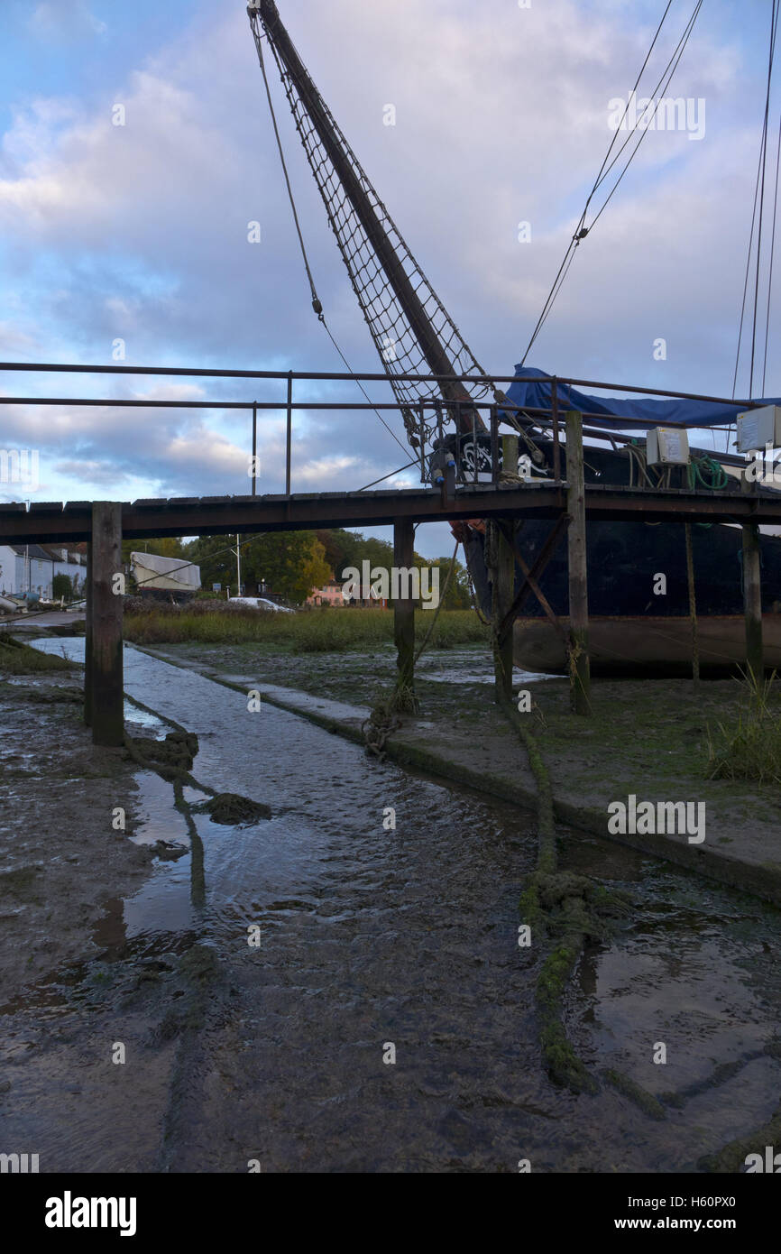sailing barges moored Stock Photo - Alamy